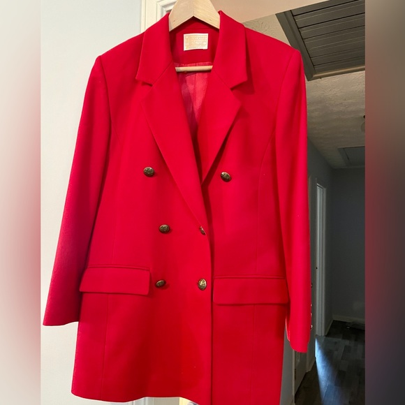 Pendleton | Jackets & Coats | Vintage Pendleton Red Wool Blazer Jacket ...